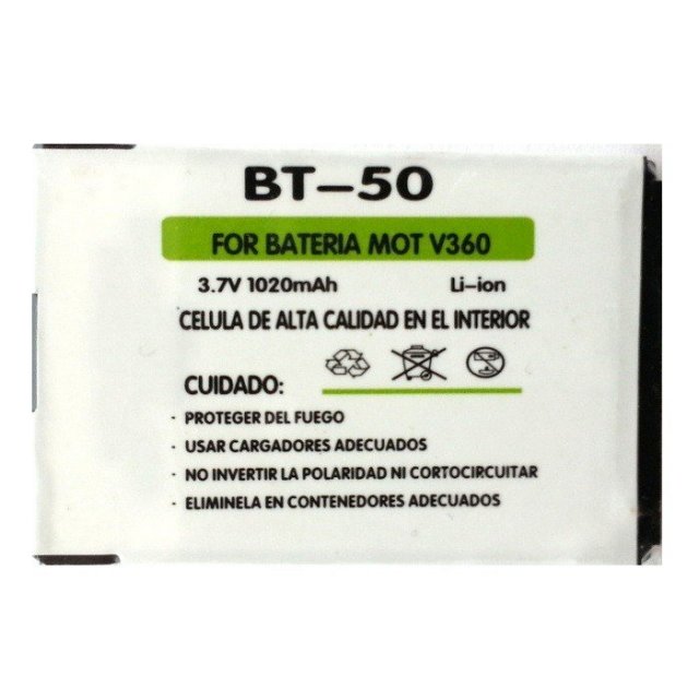 ⭐BATERIA BT-50 / BT-60 1020 mAh COMPATIBLE CON MOTOROLA V360, C290 ...